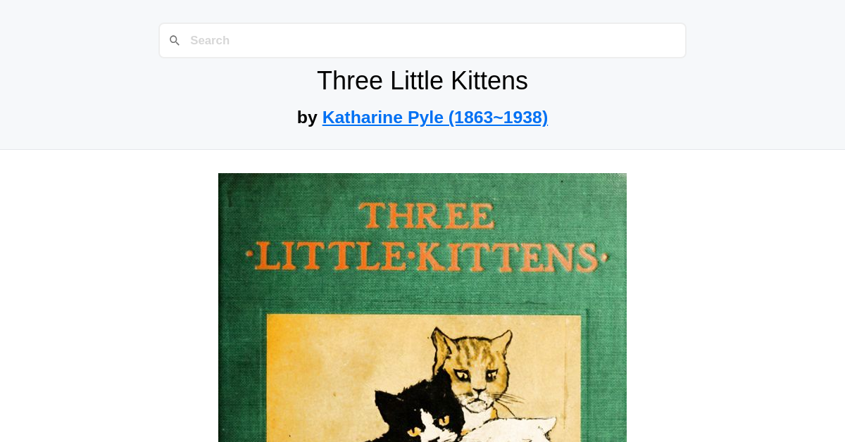 Three Little Kittens by Katharine Pyle (1863~1938)