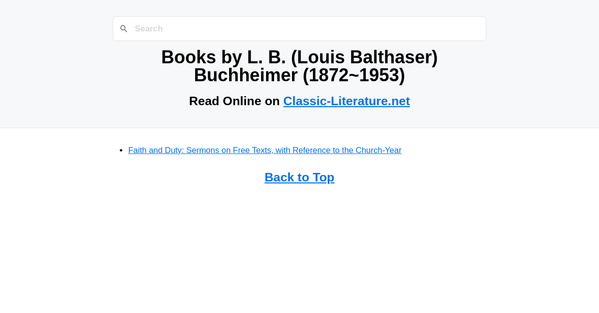 Books by L. B. (Louis Balthaser) Buchheimer (1872~1953) - Read Online ...