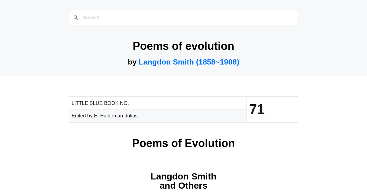 Poems of evolution by Langdon Smith (1858~1908)