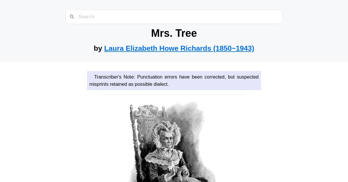 Mrs. Tree by Laura Elizabeth Howe Richards (1850-1943)