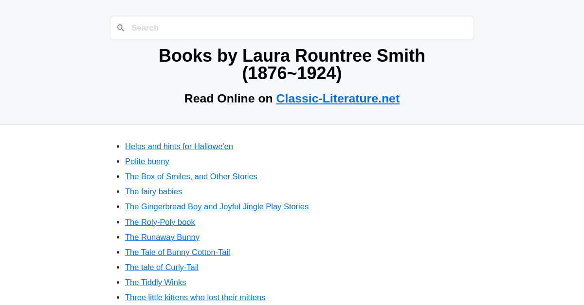 Books by Laura Rountree Smith (1876~1924) - Read Online on Classic ...