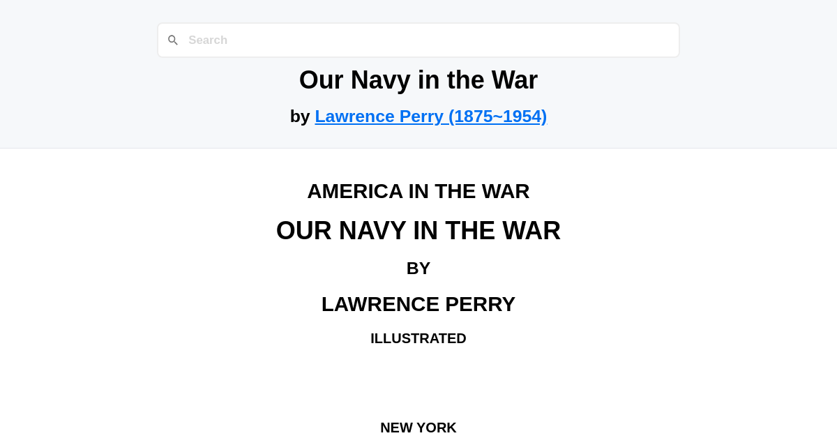Our Navy in the War by Lawrence Perry (1875~1954)