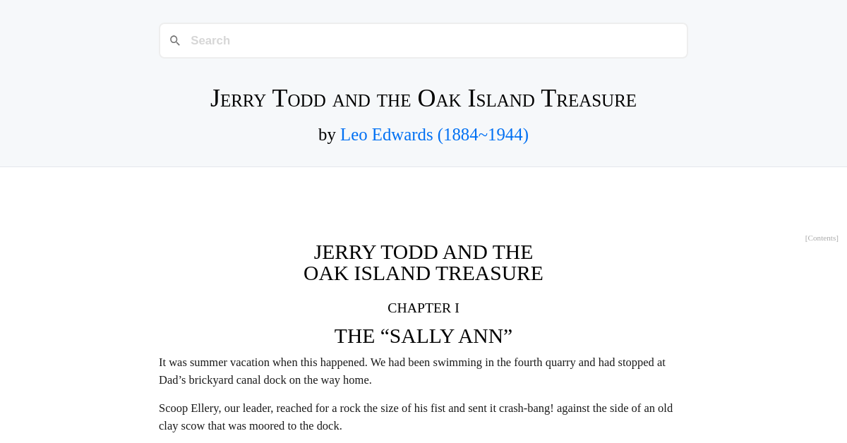 Jerry Todd and the Oak Island Treasure by Leo Edwards (1884~1944)