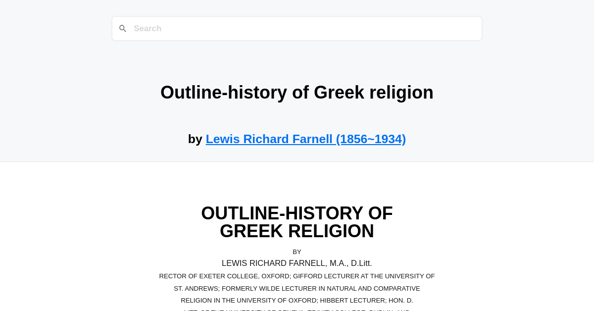 Outline-history of Greek religion