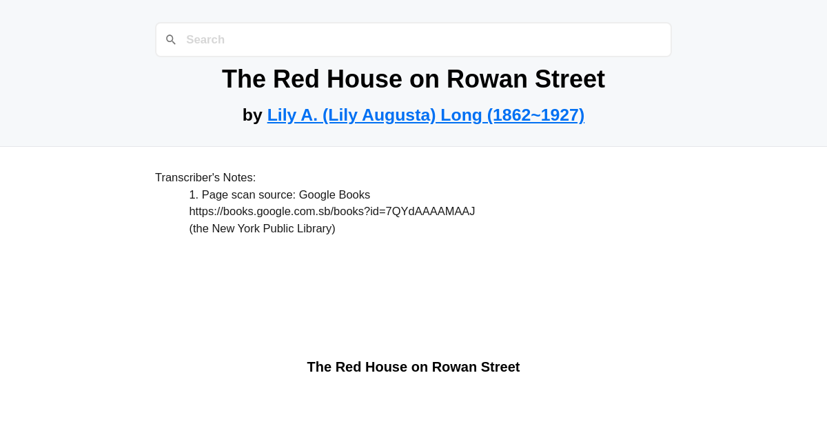 The Red House on Rowan Street