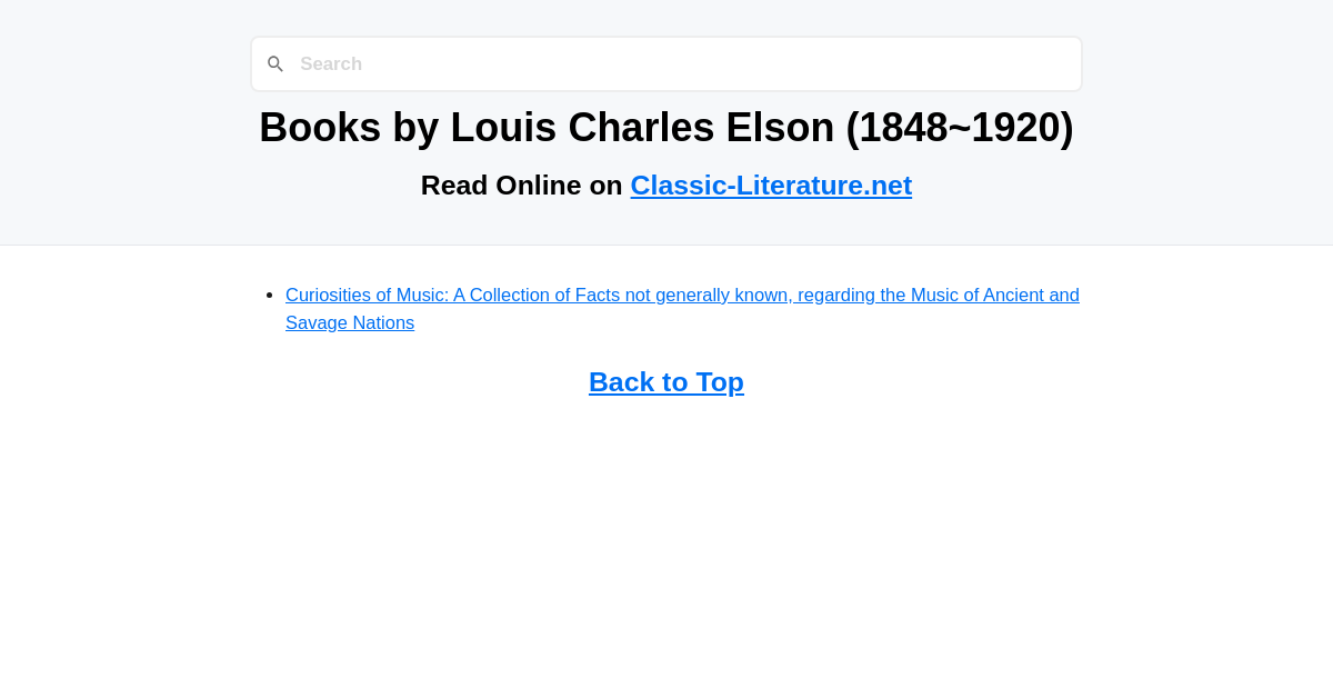Books by Louis Charles Elson (1848-1920) - Read Online on Classic ...
