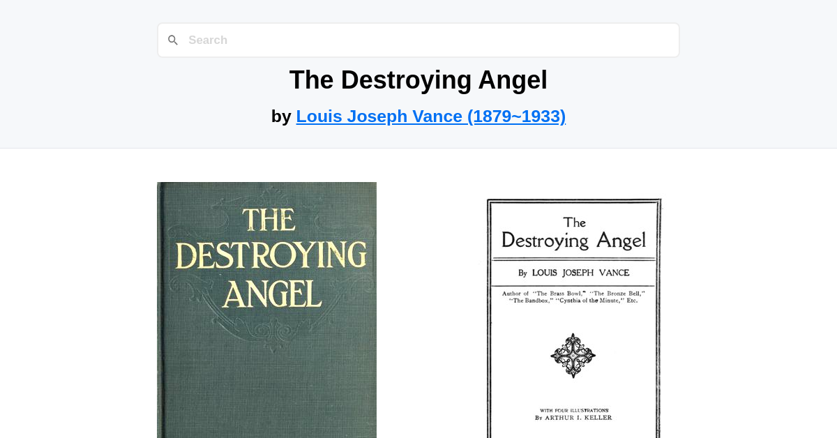 The Destroying Angel by Louis Joseph Vance (1879~1933)