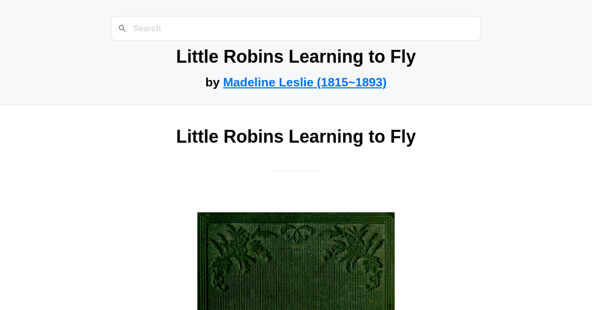 Little Robins Learning to Fly by Madeline Leslie (1815~1893)