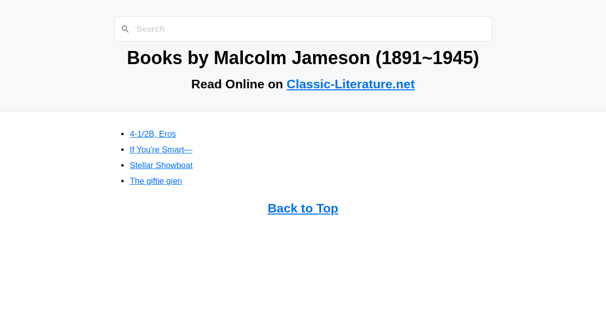 Books by Malcolm Jameson (1891-1945) - Read Online on Classic ...