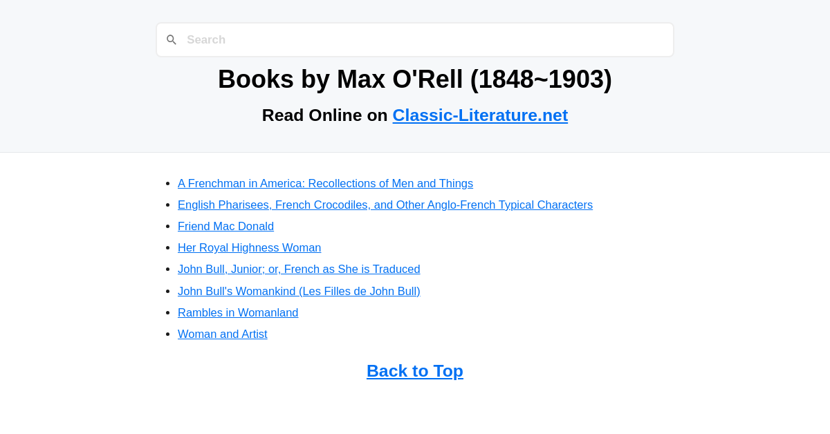 Books by Max O'Rell (1848~1903) - Read Online on Classic-Literature.net