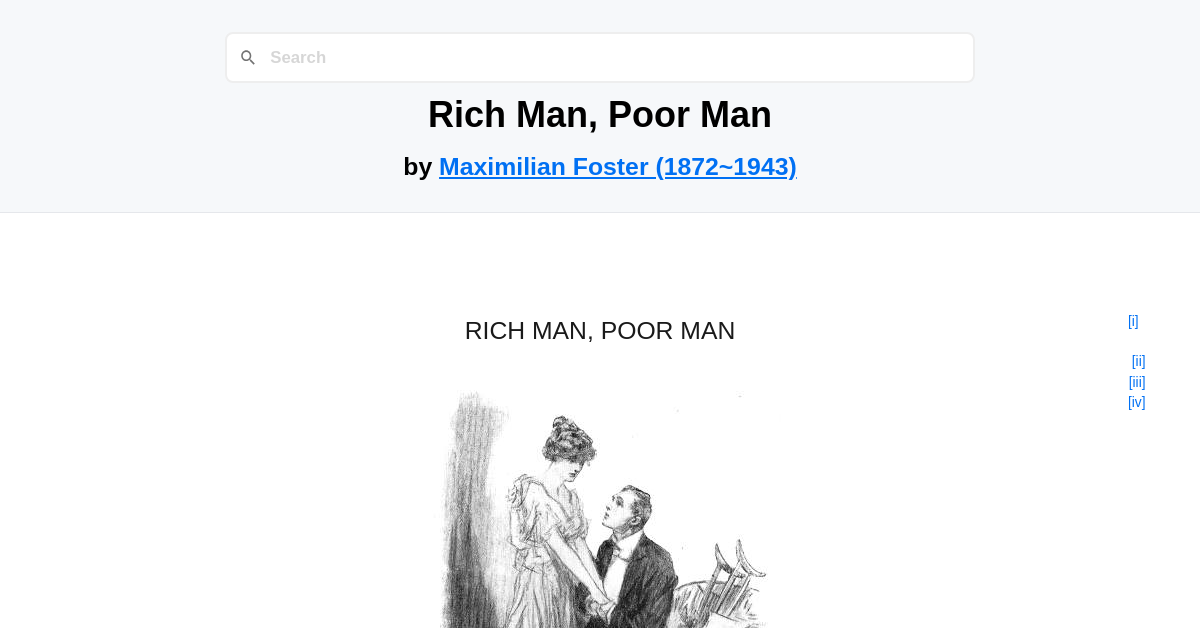 Rich Man, Poor Man by Maximilian Foster (1872~1943)