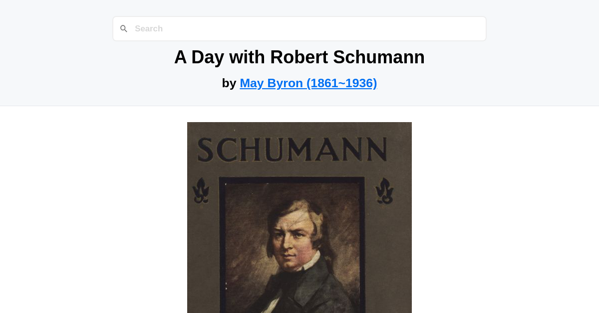 A Day with Robert Schumann by May Byron (1861~1936)