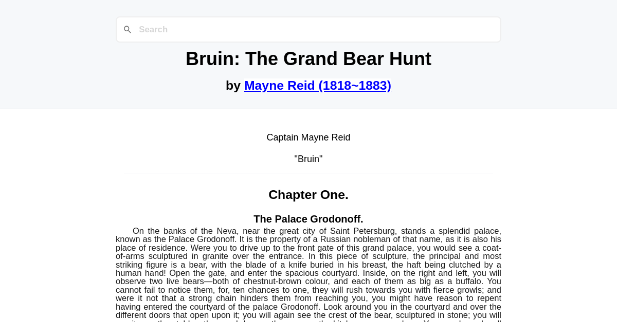 Bruin: The Grand Bear Hunt by Mayne Reid (1818~1883)