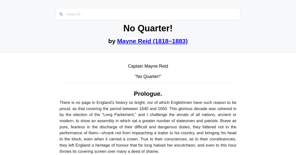 No Quarter! by Mayne Reid (1818~1883)