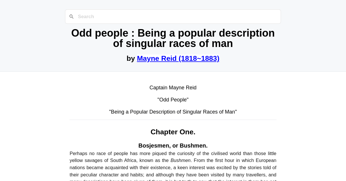 Odd people : Being a popular description of singular races of man by ...