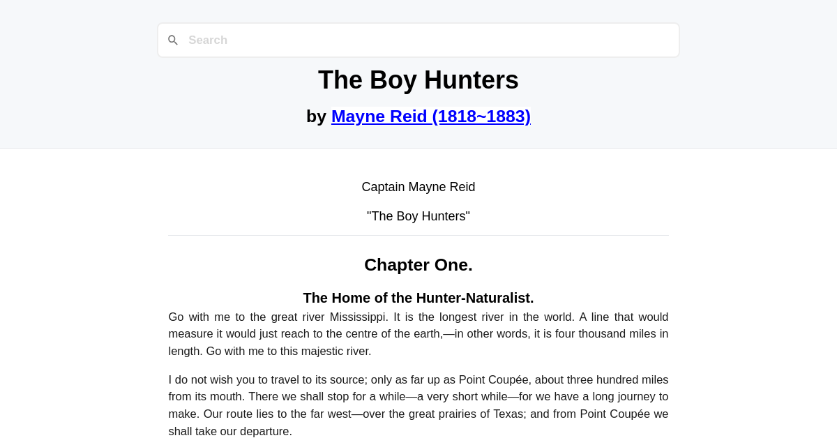 The Boy Hunters by Mayne Reid (1818~1883)