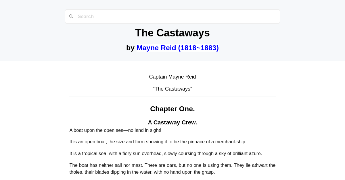 The Castaways by Mayne Reid (1818~1883)