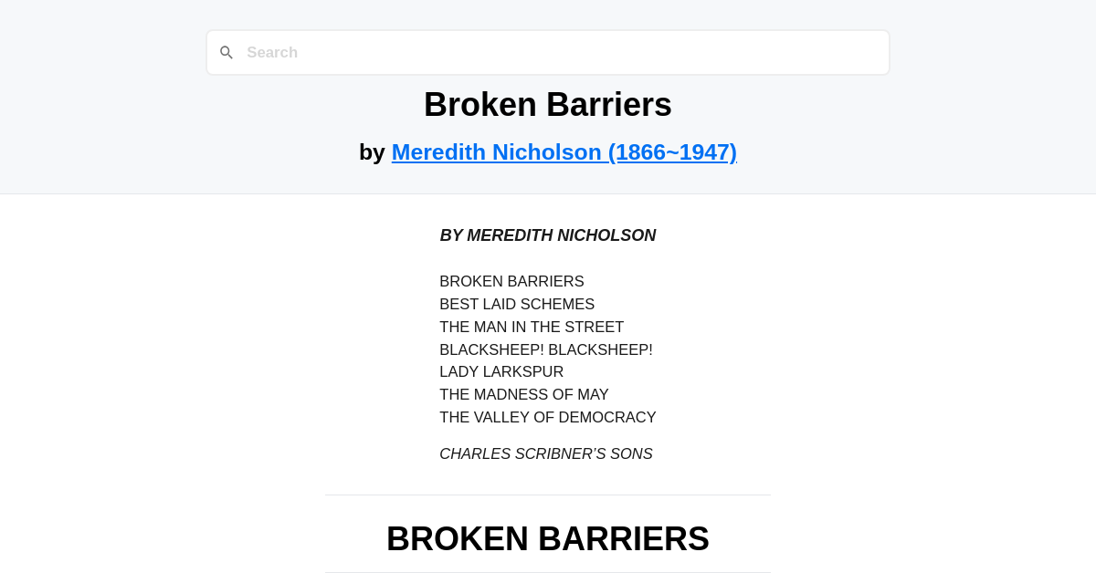 Broken Barriers