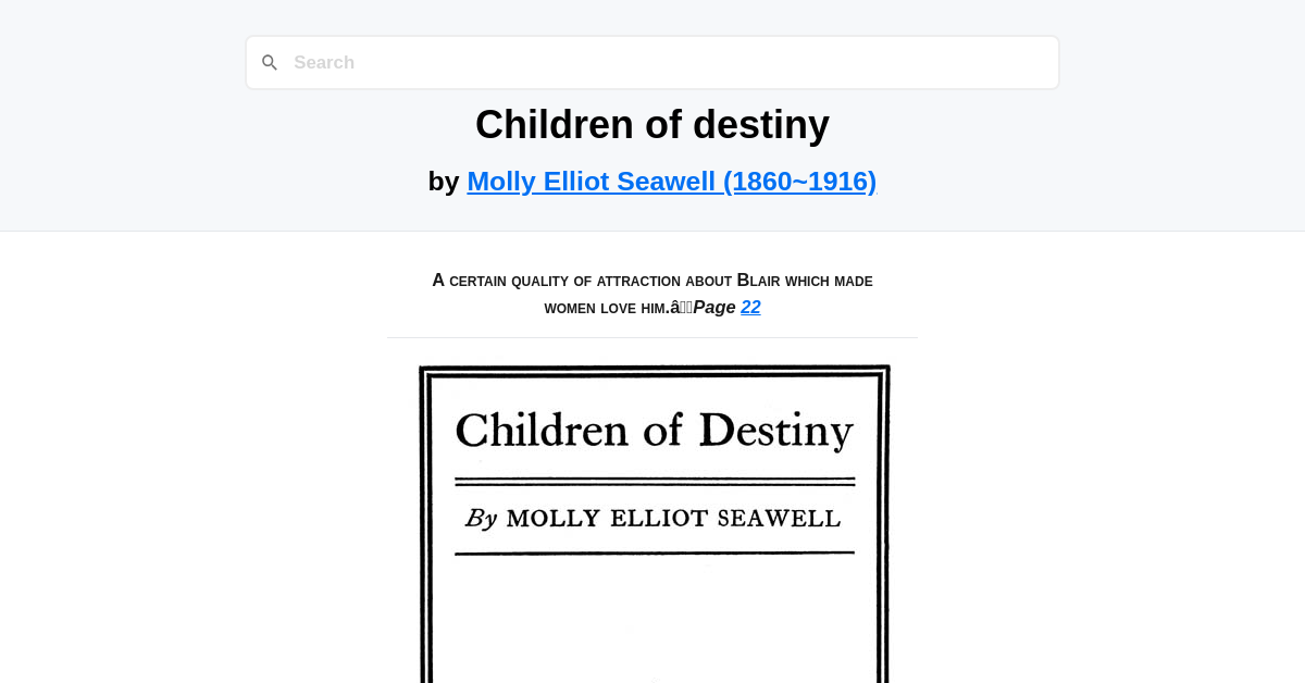 Children of destiny by Molly Elliot Seawell (1860~1916)