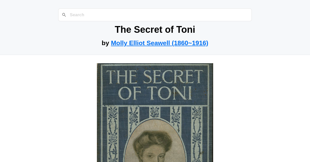 The Secret of Toni by Molly Elliot Seawell (1860~1916)