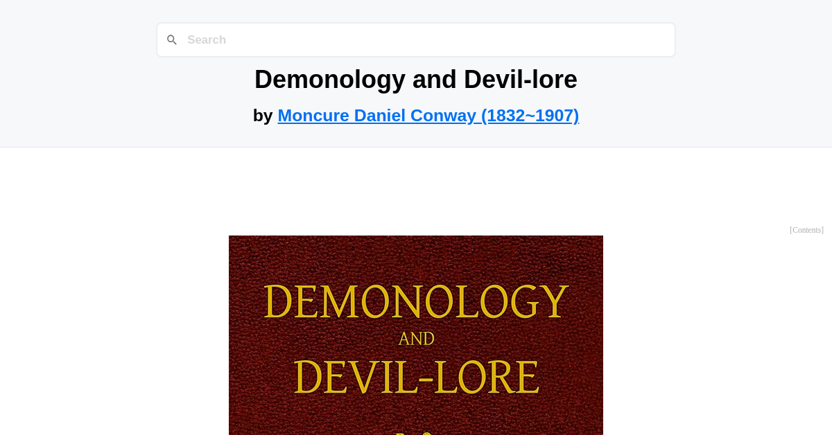 Demonology and Devil-lore by Moncure Daniel Conway (1832~1907)