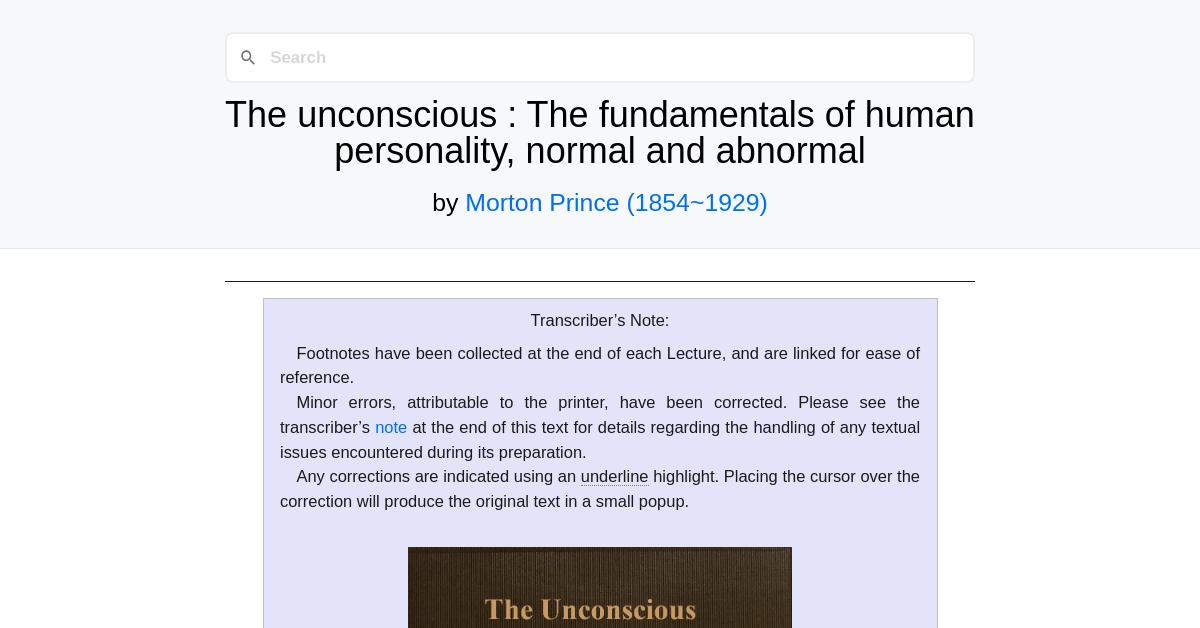 The unconscious : The fundamentals of human personality, normal and ...