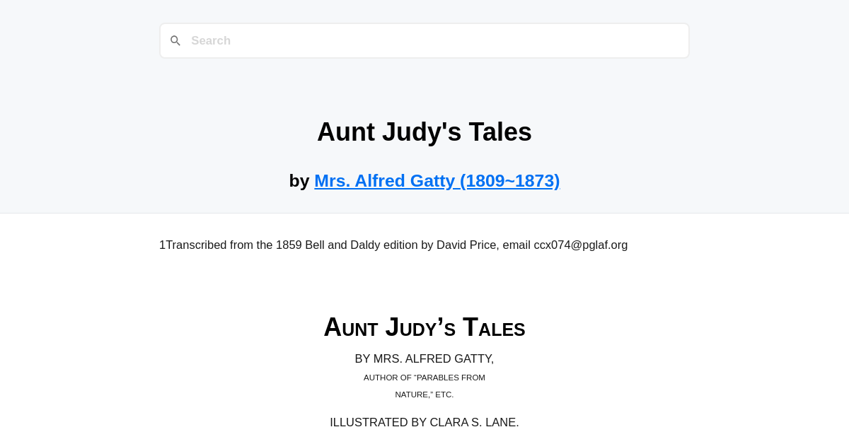 Aunt Judy's Tales by Mrs. Alfred Gatty (1809~1873)