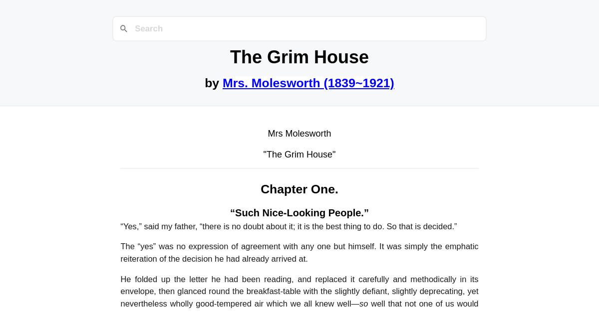 The Grim House by Mrs. Molesworth (1839~1921)