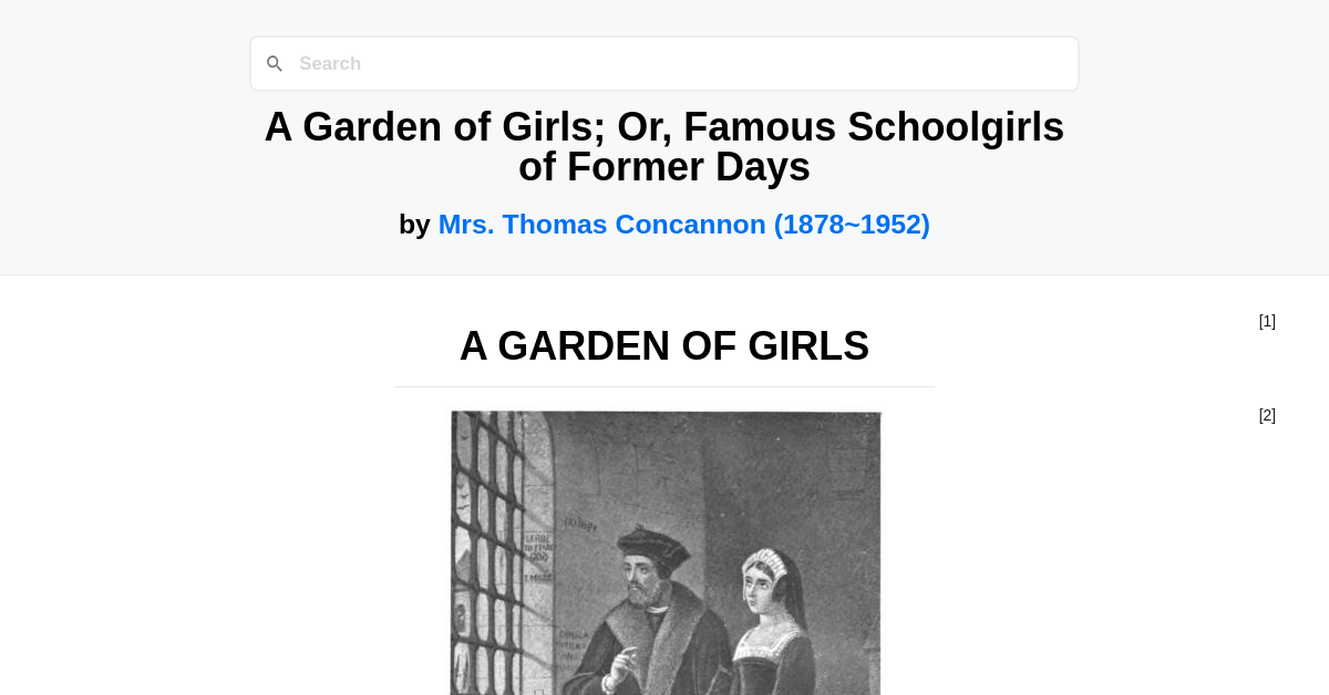 A Garden of Girls; Or, Famous Schoolgirls of Former Days by Mrs. Thomas ...