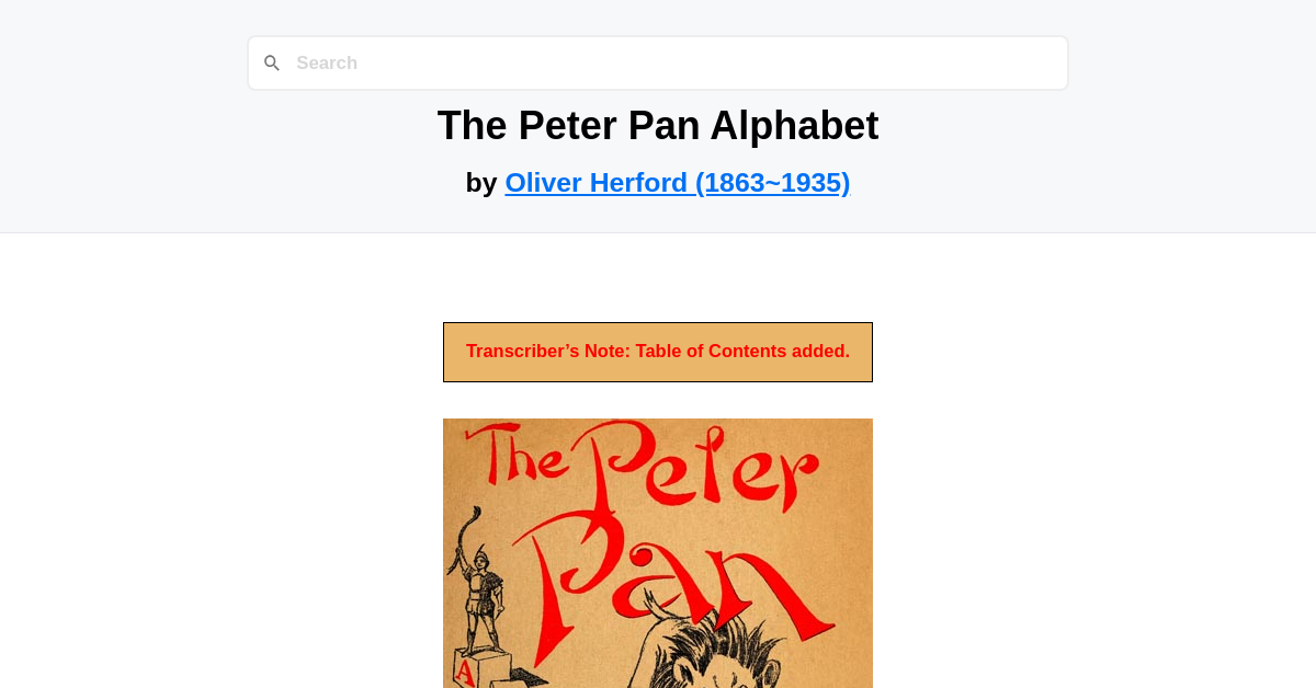 The Peter Pan Alphabet by Oliver Herford (1863-1935)