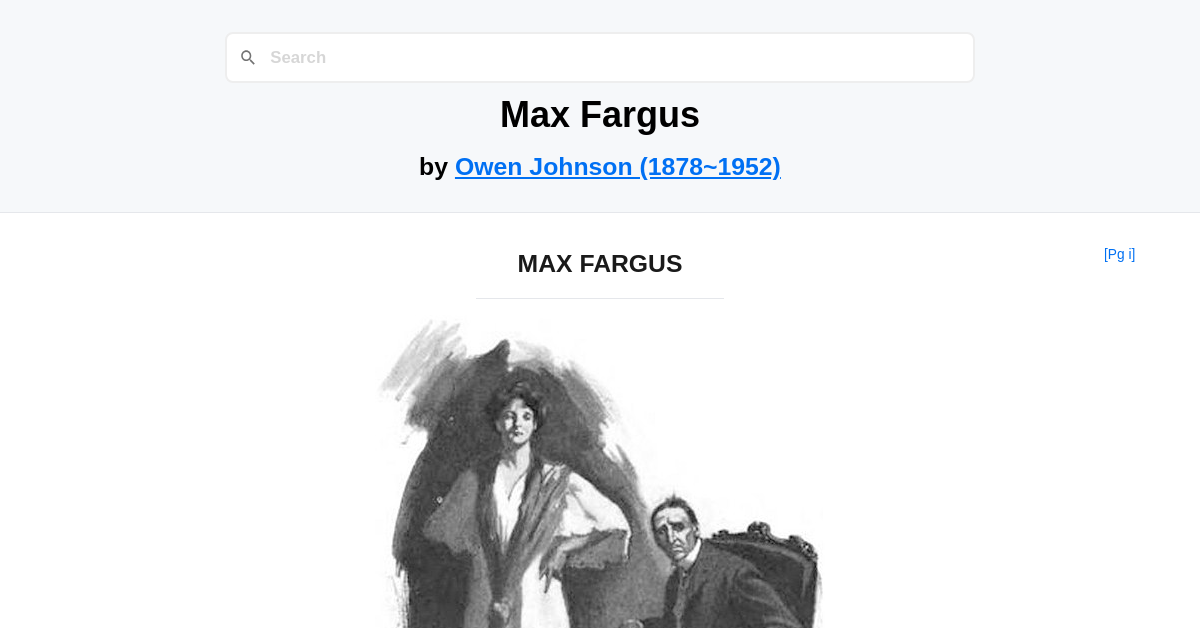 Max Fargus by Owen Johnson (1878~1952)