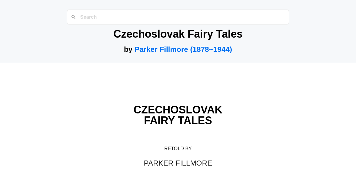 Czechoslovak Fairy Tales