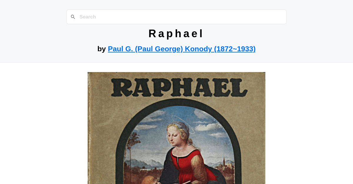 Raphael by Paul G. (Paul George) Konody (1872~1933)