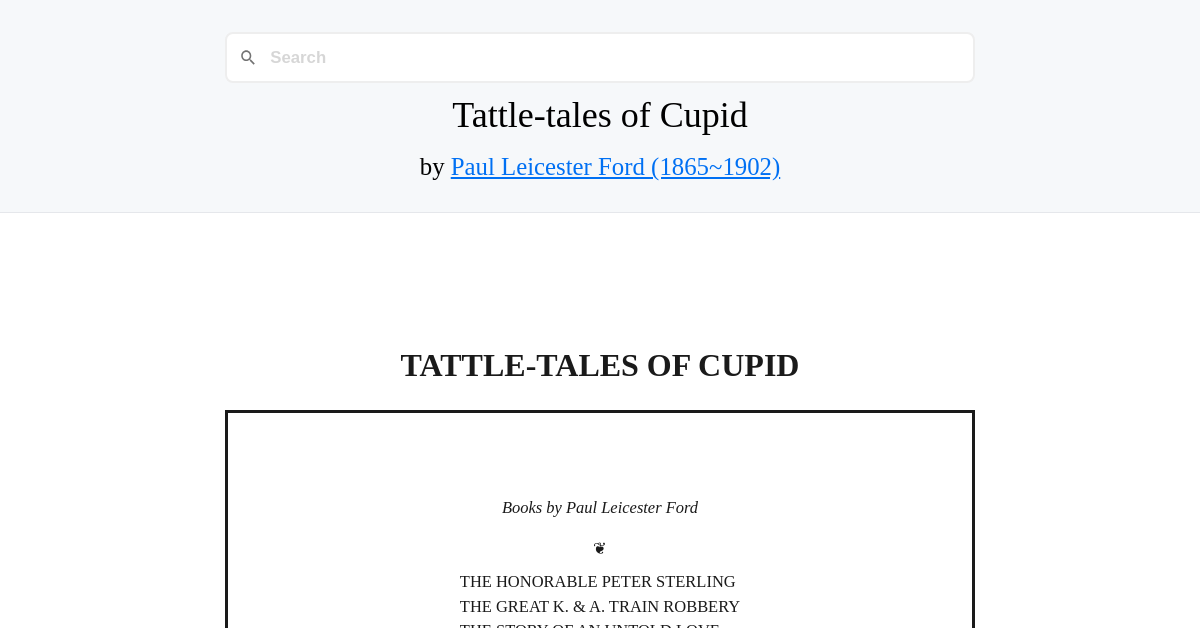 Tattle-tales of Cupid