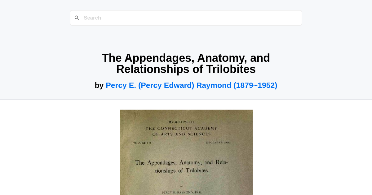 The Appendages, Anatomy, and Relationships of Trilobites