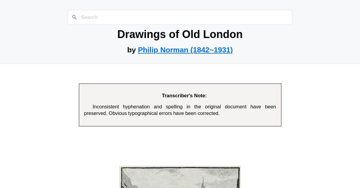 Drawings of Old London by Philip Norman (1842~1931)