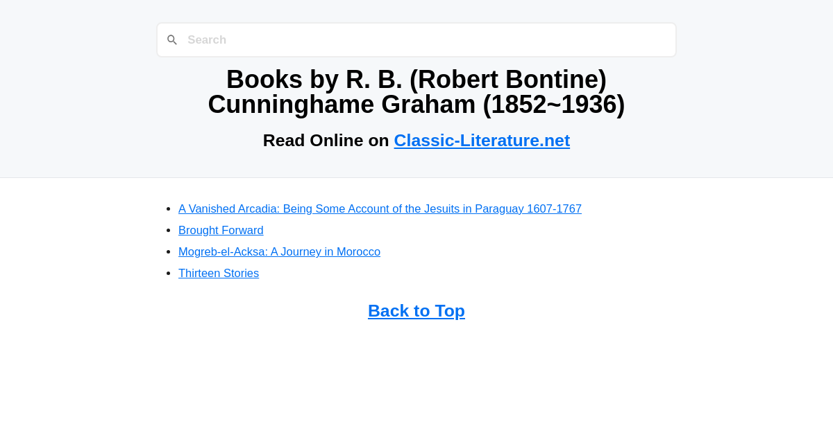 Books by R. B. (Robert Bontine) Cunninghame Graham (1852~1936) - Read ...