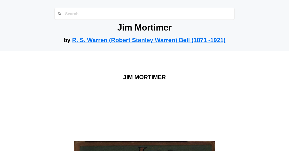 Jim Mortimer by R. S. Warren (Robert Stanley Warren) Bell (1871~1921)