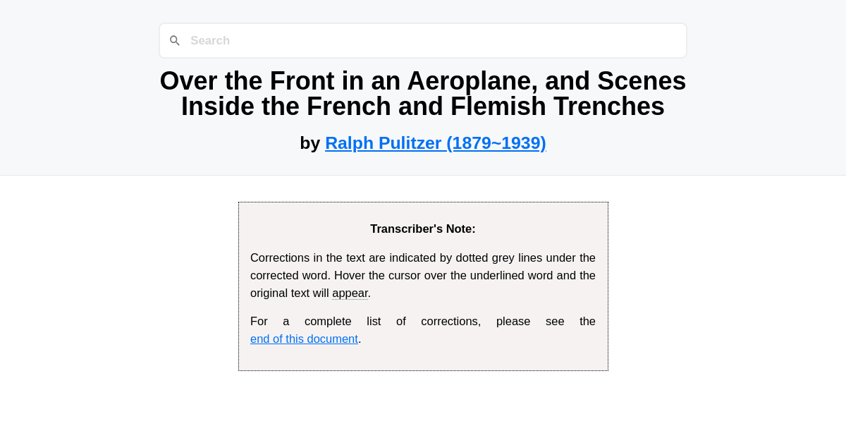 Over the Front in an Aeroplane, and Scenes Inside the French and ...