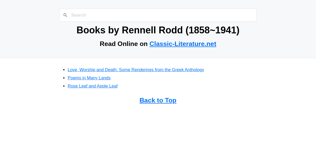 Books by Rennell Rodd (1858-1941) - Read Online on Classic-Literature.net