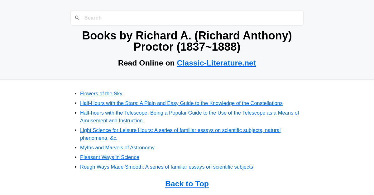 Books by Richard A. (Richard Anthony) Proctor (1837~1888) - Read Online ...