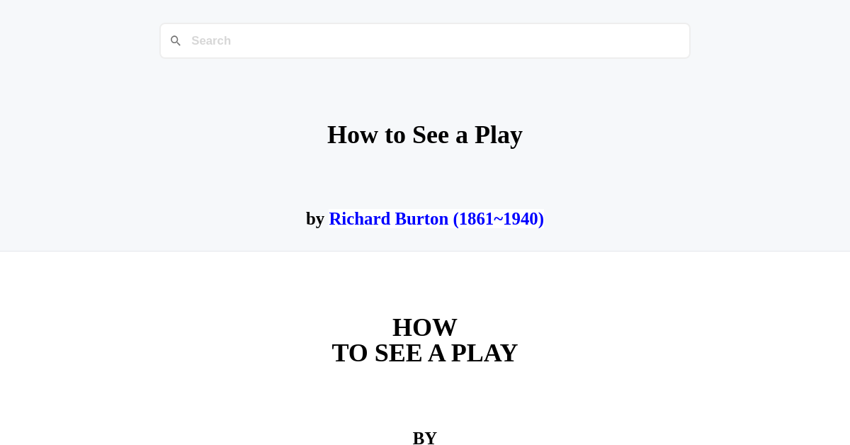 How to See a Play