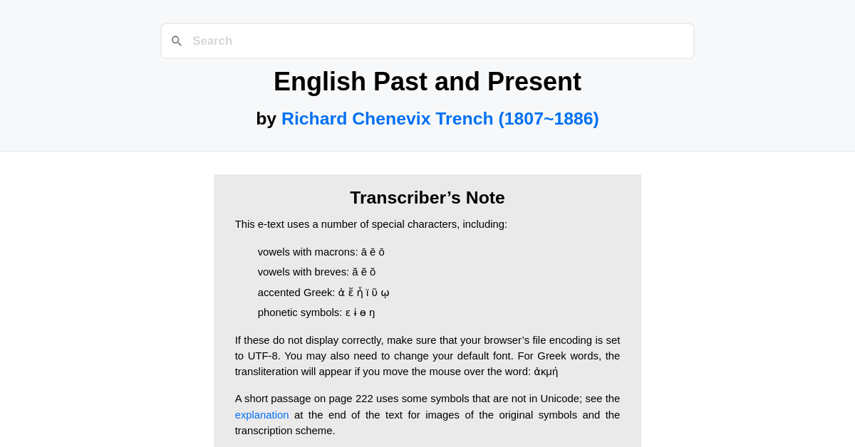 English Past and Present by Richard Chenevix Trench (1807-1886)