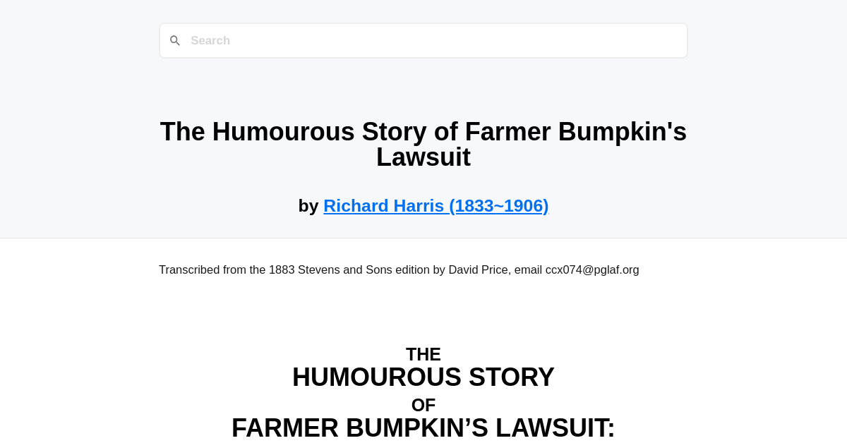 The Humourous Story of Farmer Bumpkin's Lawsuit by Richard Harris (1833 ...