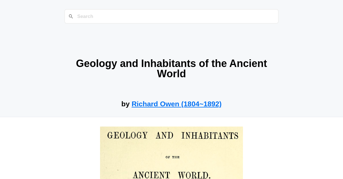 Geology and Inhabitants of the Ancient World by Richard Owen (1804~1892)
