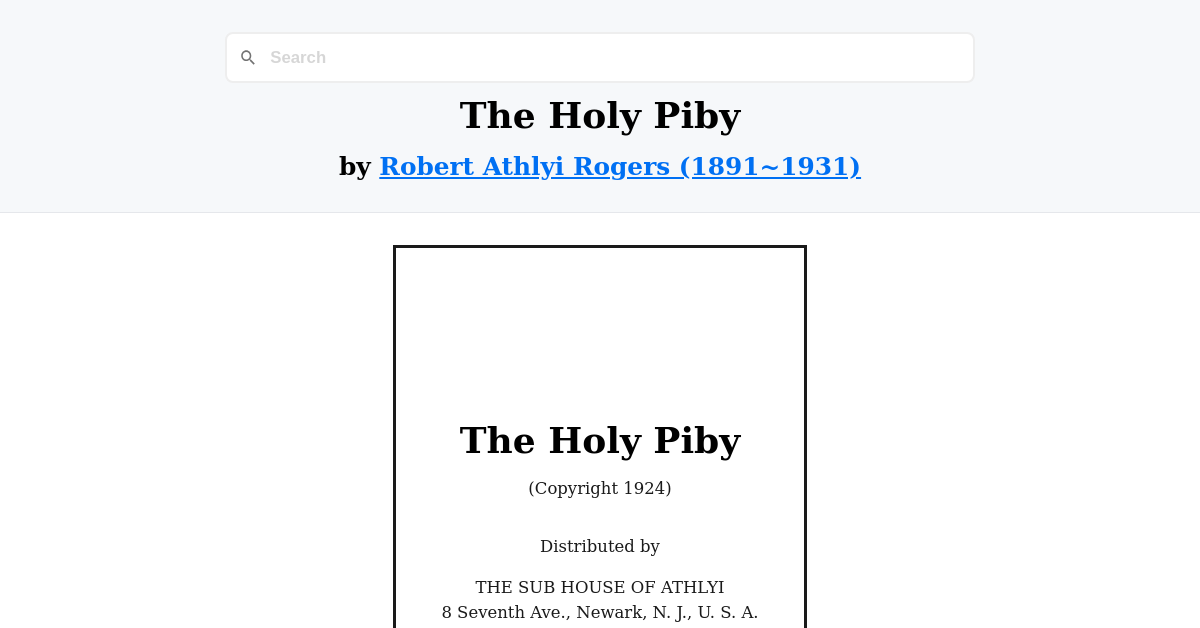 The Holy Piby by Robert Athlyi Rogers (1891~1931)