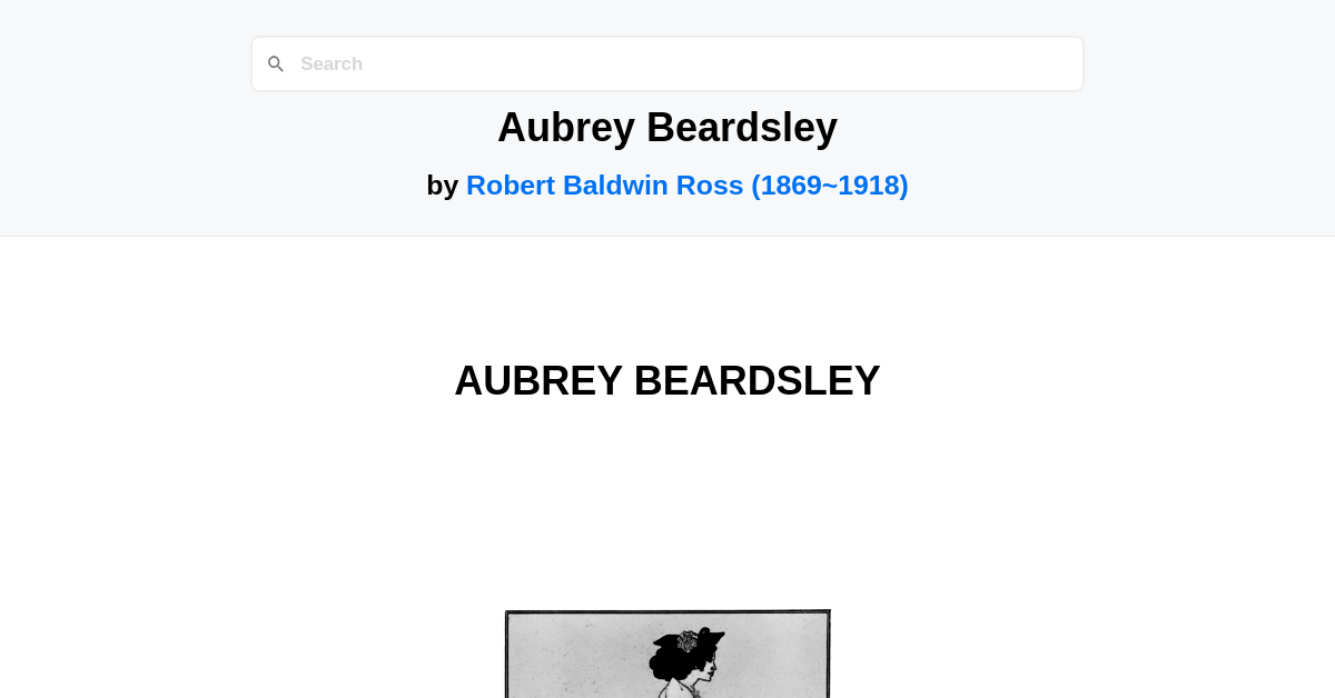 Aubrey Beardsley by Robert Baldwin Ross (1869~1918)