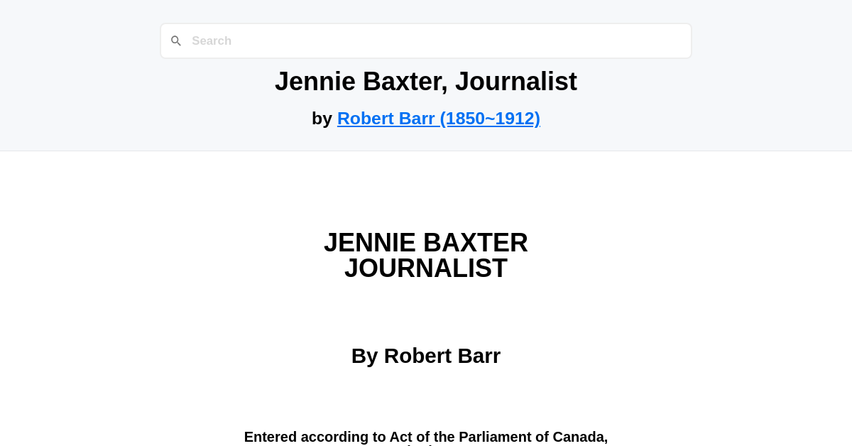 Jennie Baxter, Journalist by Robert Barr (1850~1912)