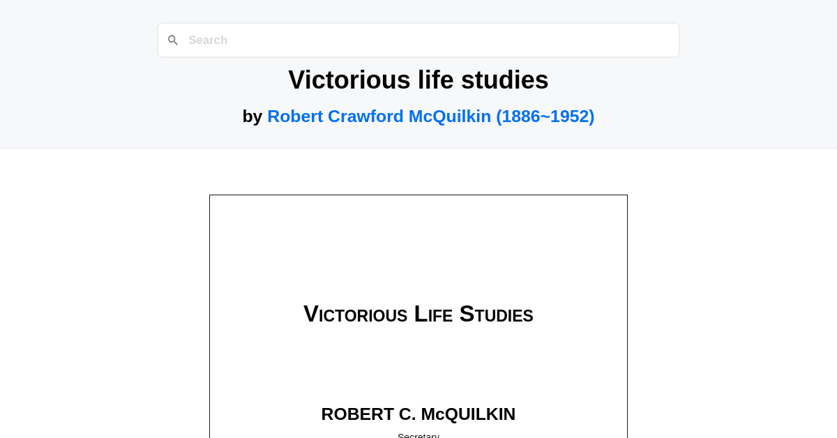 Victorious life studies by Robert Crawford McQuilkin (1886~1952)