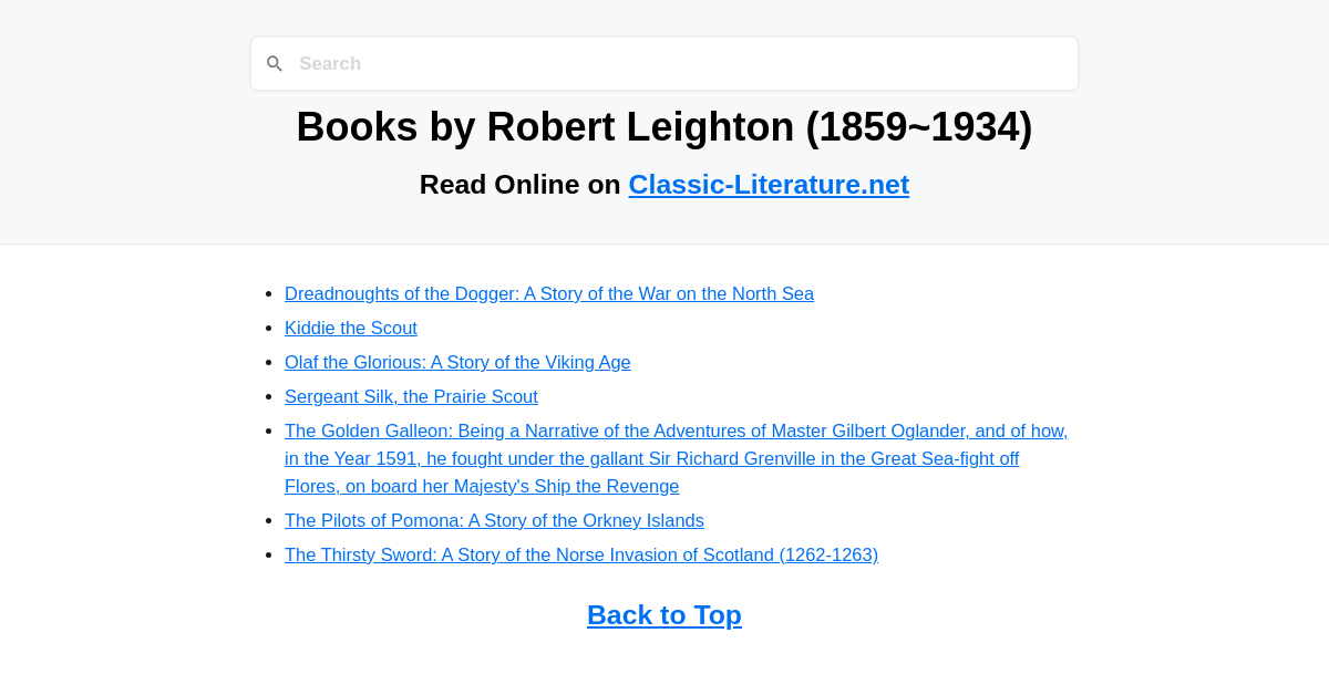 Books by Robert Leighton (1859~1934) - Read Online on Classic-Literature.net